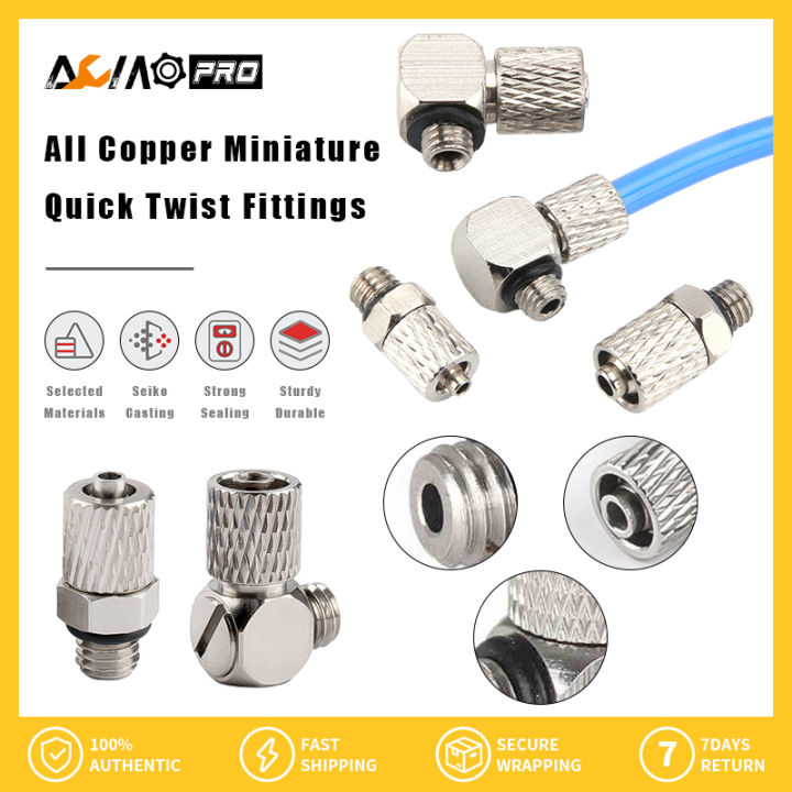 AumoPro Male Thread M3 M4 M5 M6 -Air Tube 3mm 4mm 6mm OD Mini Pneumatic ...