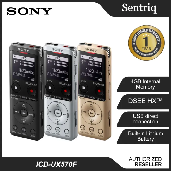 Sony ICD-UX570F Digital Voice Recorder (Original) 1 Year Warranty by ...