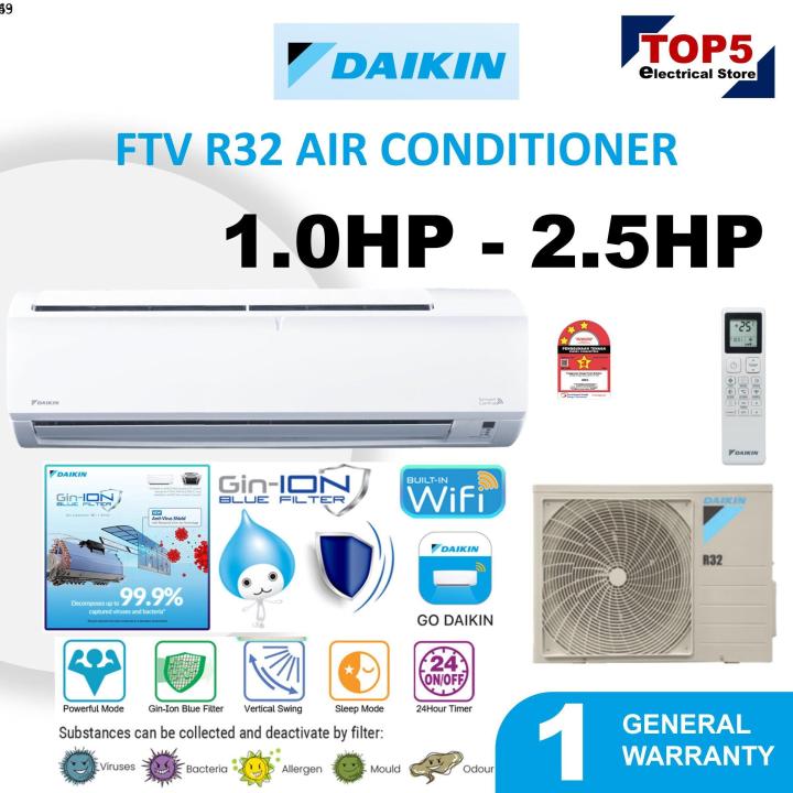 Daikin R32 Air Conditioner Energy Star Ratings FTV-P Series 1.0hp - 2 ...