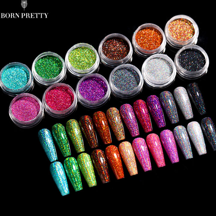 BORN PRETTY iridescent Chrome Glitter Powder Dust 3D Nail Art Decor Pretty DIY | Lazada.co.th
