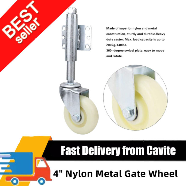 4" Nylon Metal Gate Wheel Gate Caster Spring Loaded Wheel Heavy Duty ...