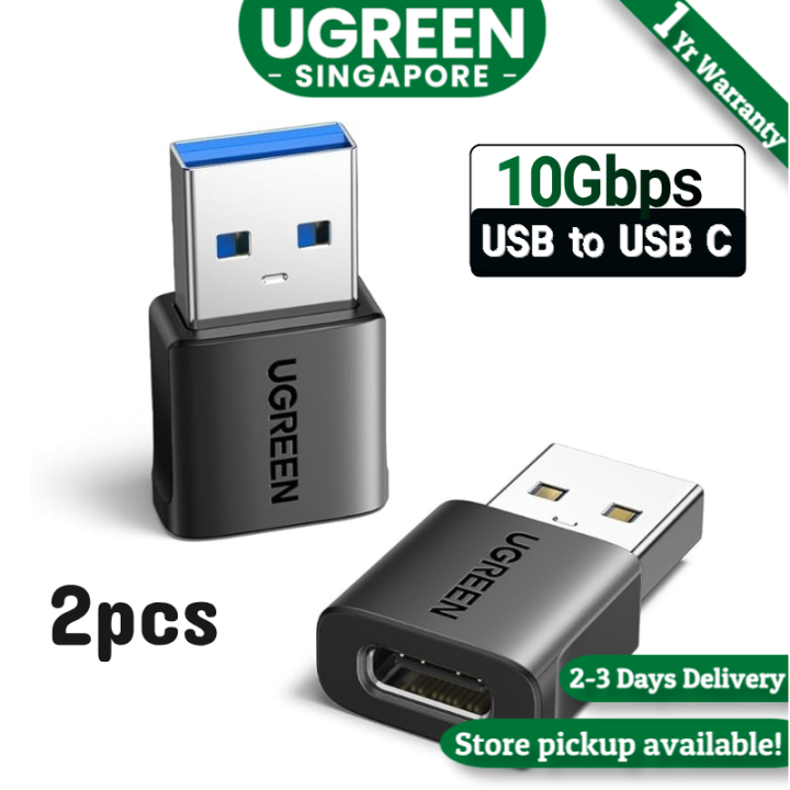 UGREEN 10Gbps USB to USB C Adapter 2 Pack, Type C Female to Type A Male Adaptor USB 3.0 Fast ...