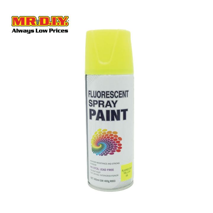 (MR.DIY) TOPDA Spray Paint Fluorescent Yellow #56 (400ml) | Lazada