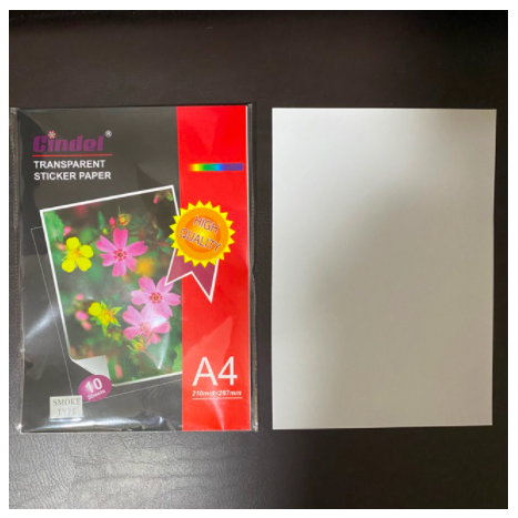 Clear Printable Sticker / Transparent Inkjet Friendly 10 sheets per ...