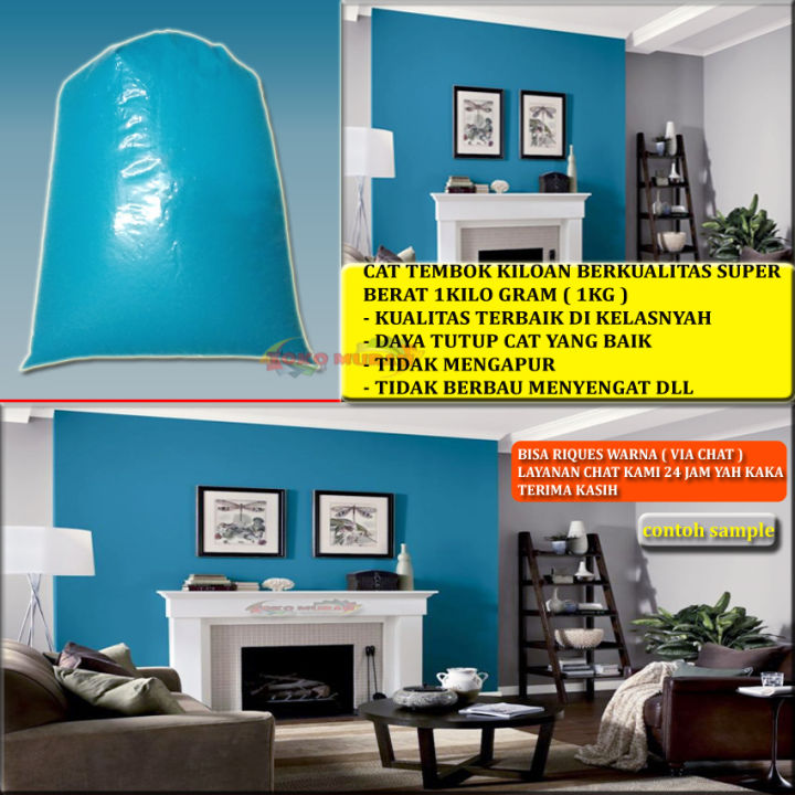 Cat Kiloan Tembok 1Kg Warna Biru Tosca Cerah | Lazada Indonesia