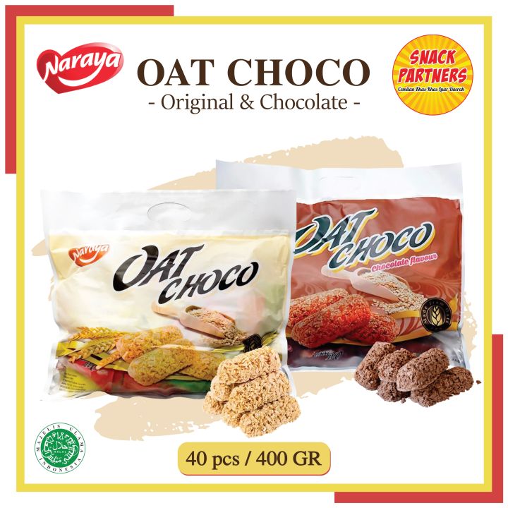 NARAYA OAT CHOCO 40 pcs / 400 GR - Crispy Biscuit Snack Oat Bar ...