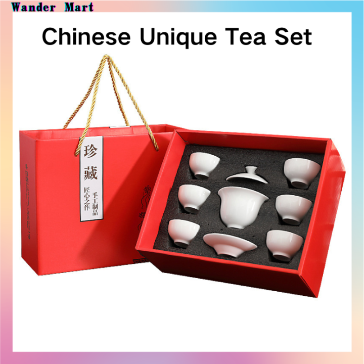 Wander Mart Chinese ceramic gift tea set creative cultural creation ...
