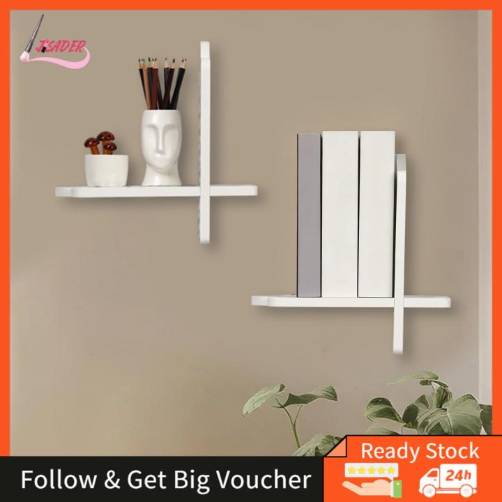 JISADER Float Book Shelf Modern Rustic Storage Rack for Resting Room ...