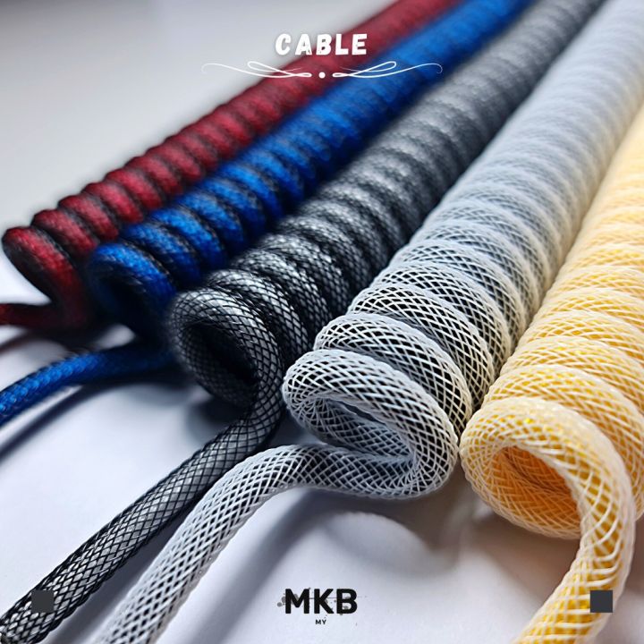 [READY STOCK] MKB Custom Coiled Cable V2 GX12 - 1.05m - Paracord with ...