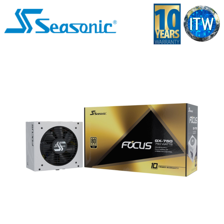 ITW | Seasonic FOCUS GX-750 WHITE 750W 80 Gold Full Modular Power Supply Unit (SSR-750FX WHITE ...