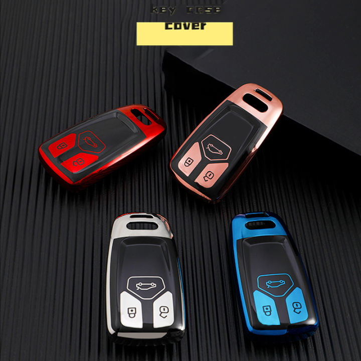 TPU Car Key Case Cover Shell Holder for Audi A3 A4 B9 A5 A6 A8 E-tron Q3 Q5 Q7 8S 8W C8 D5 4M ...