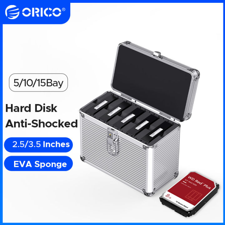 Orico Aluminum 5/10 3.5-inch Hard Drive Protection security Box with ...