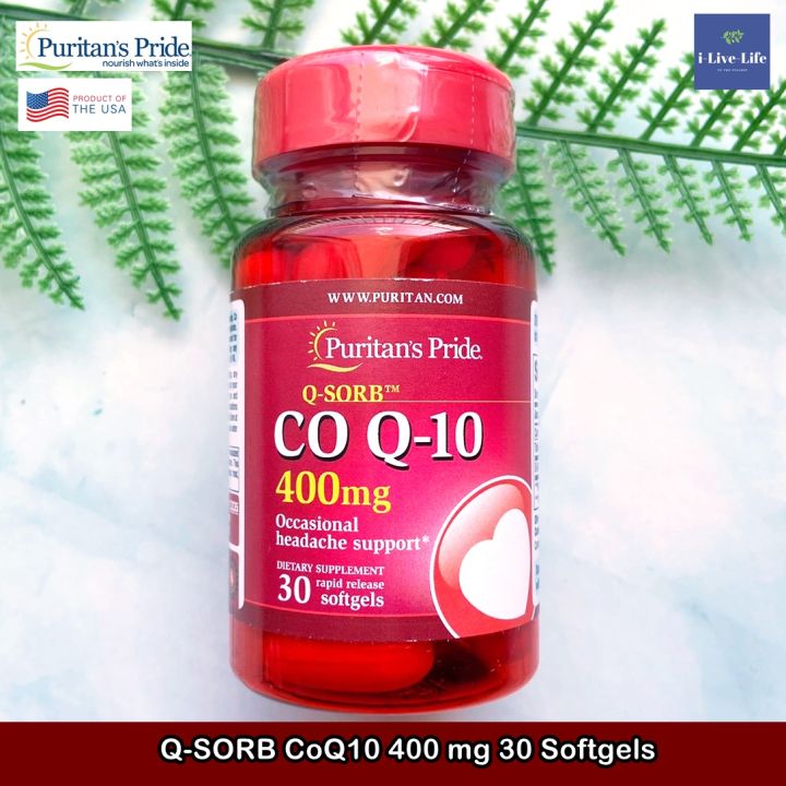 โคคิวเท็น Q-SORB™ Co Q-10 400 mg 30 Softgels - Puritan's Pride คิวเทน Coenzyme Q10 โคเอนไซม์คิว ...