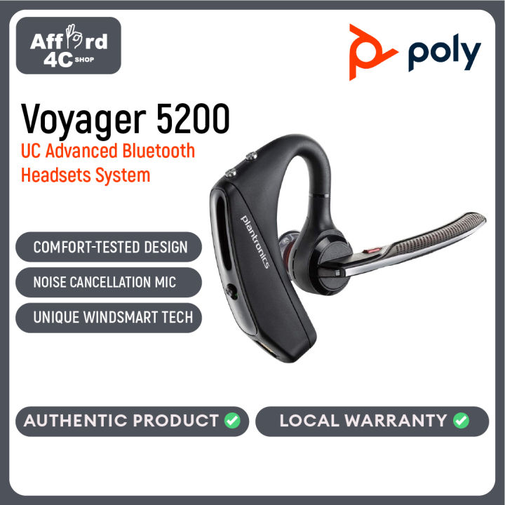 Poly Plantronics Voyager 5200 UC Advanced NC Bluetooth Headsets System ...