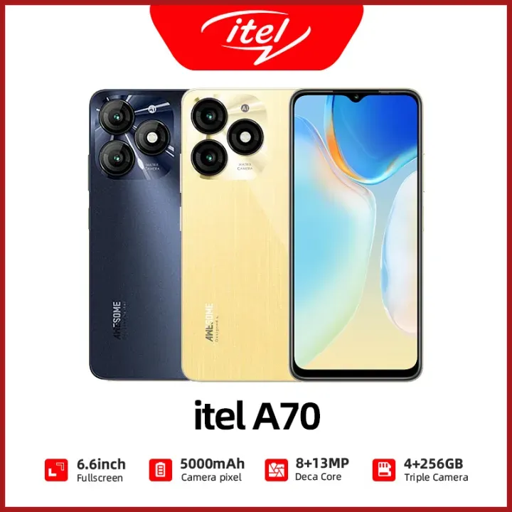 itel A70 Cellphones 6.52INCH sale 2024 original Smartphone RAM 12GB ...