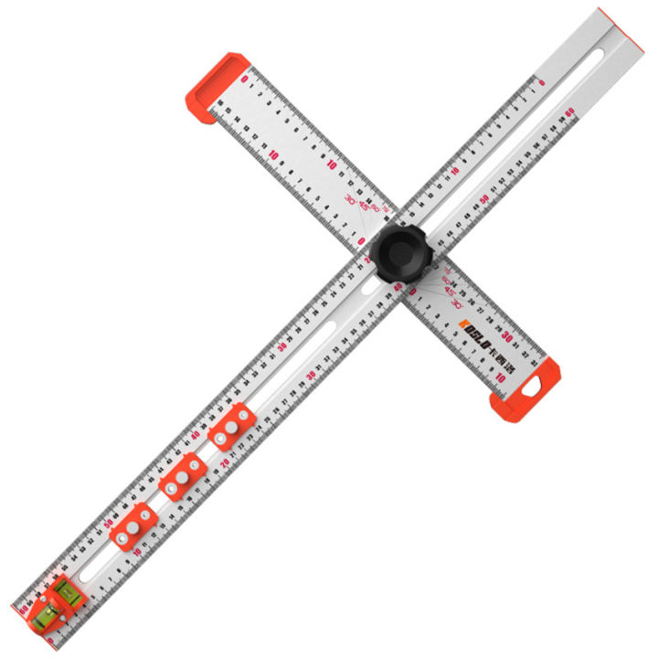 Woodworking 2 In 1 Drilling Positioning Ruler Combination Angle Ruler T ...