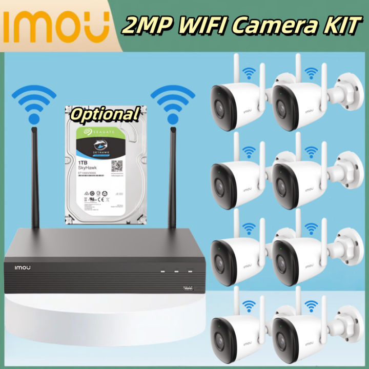 IMOU 2MP 4CH/8CH NVR Kits Wireless Security System Cameras H.265 ...