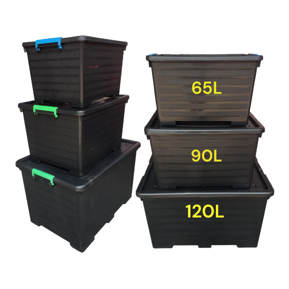 120L , 90L, 65L Storage box Heavy Duty with wheels and handle/storage ...
