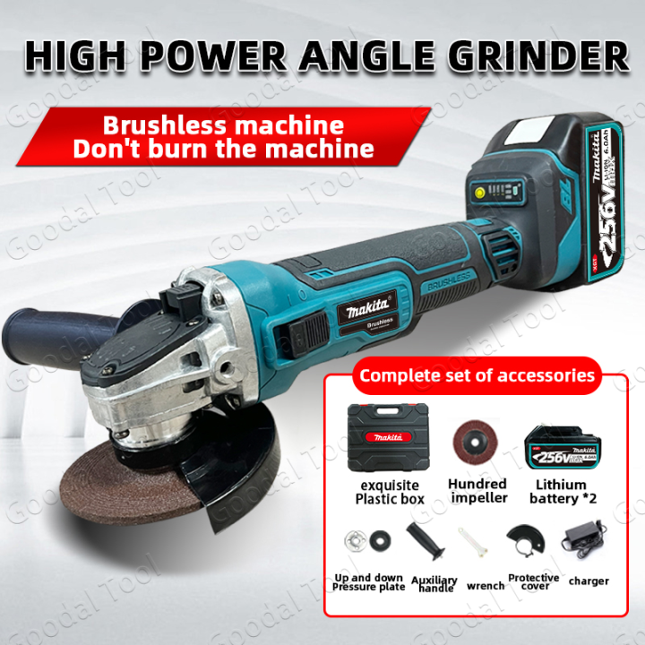 21V Brushless Angle Grinder Tool Adjustable Speed Electric Cordless ...