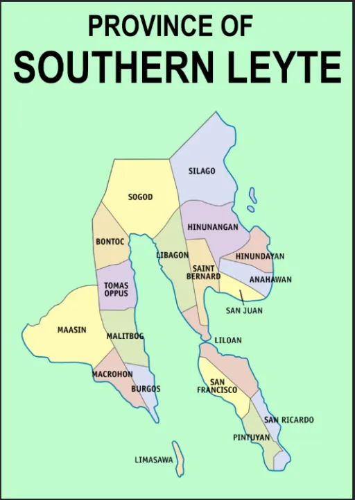 Southern Leyte Province Map Waterproof A4 Laminated Chart | Lazada PH