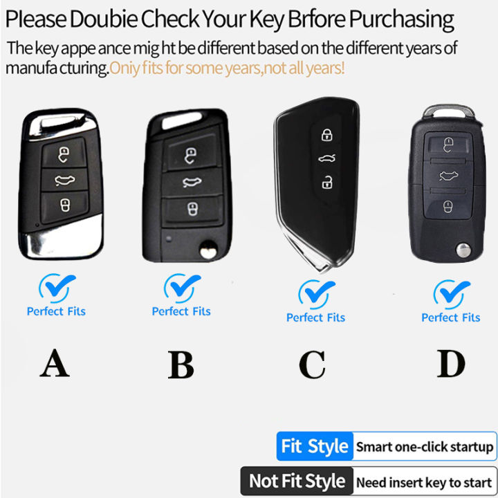 Full Protection Key Fob Cover for VW Key Case Smart Remote Key Shell ...