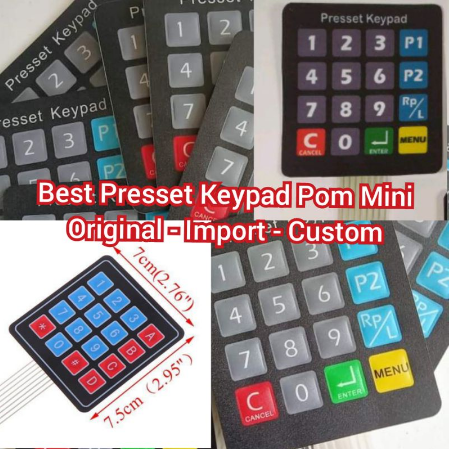 Keypad Pom Mini Membran 4x4 Matrix Custom Stiker Kipet Pom Mini Tombol ...