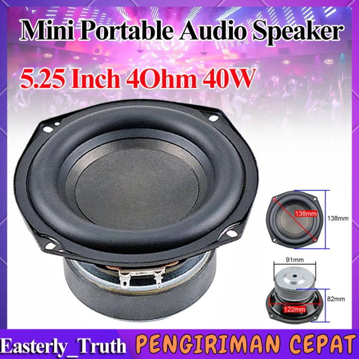 DIY 5.25 Inch HIFI Subwoofer Bass Karet Besar 4 Ohm 40W Speaker Woofer Audio Speaker HIFI Low ...