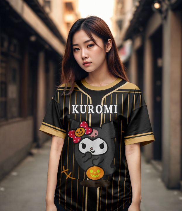 Kuromi jersey Women's T-shirts oversized shirt plus size loose fit full ...