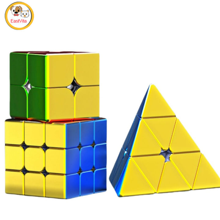 2x2 3x3 Pyramid Magic Cube Magnetic Smooth Electroplating Speed Cube ...