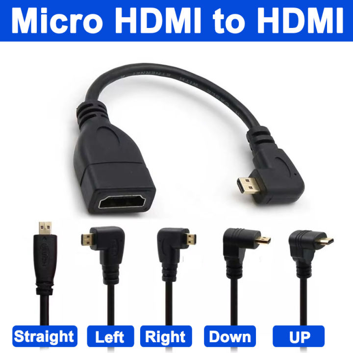 สายแปลง Micro HDMI to HDMI female cable ( 90 Degree Gold Plated V1.4 ...