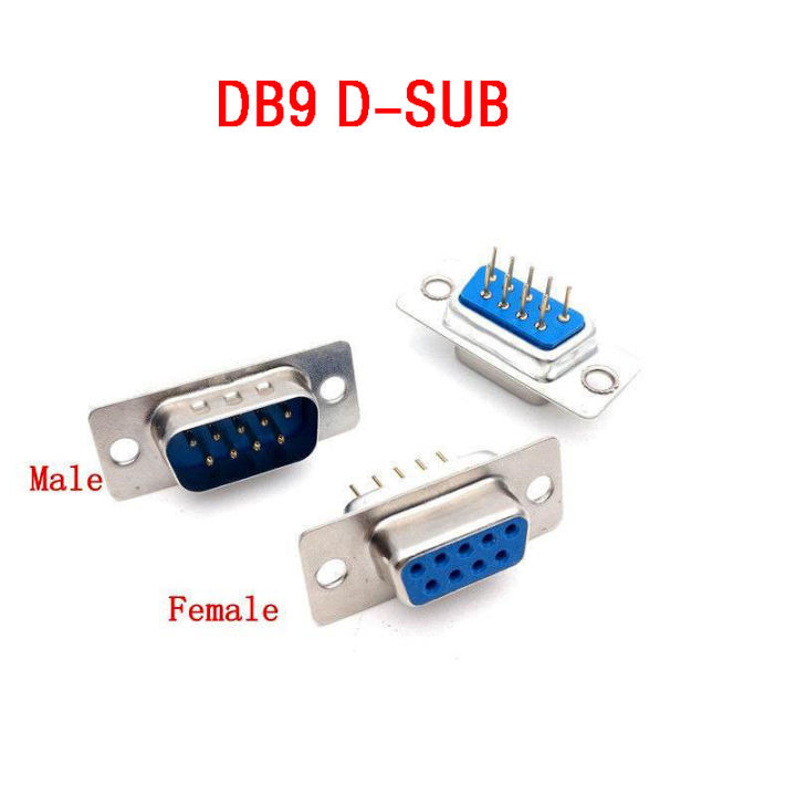 10ชิ้น DB9ขาตรงตัวเมีย/ตัวผู้ปลั๊ก D-Sub PCB D-SUB 2แถวอะแดปเตอร์เชื่อมต่อ9พินซ็อกเก็ตเชื่อมต่อ ...