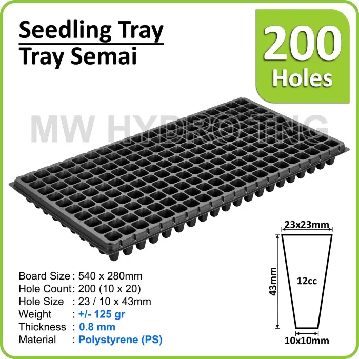 5 Pcs - Tray Semai / Seedling Tray - 200 lubang - 0,8 mm | Lazada Indonesia