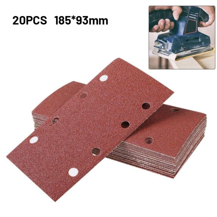 20pcs Rectangular Flocking Sandpaper 8 Holes 60/80/120/240# Sanding ...