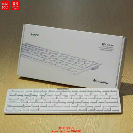 Miniso Ultra Thin Bluetooth Wireless Keyboard White and Silver ...