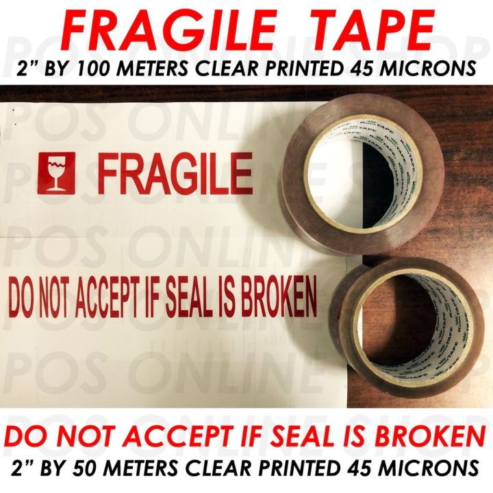 (Aixin)แผ่นใสที่เปราะบางพิมพ์ลายเทปกาวห่อของไม่ยอมรับหากซีลถูกบรรจุภัณฑ์แตกหัก | Lazada.co.th