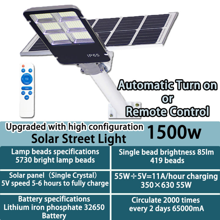 SOLAR OUTDOOR PANELS LED 1500W | Lazada