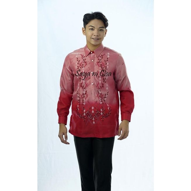 （T-Shirts） Barong Tagalog - Red | Lazada PH