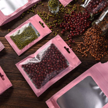 50Pcs/Pack Matte Zip lock Plastic Bag Aluminum Foil Food Pouch Small ...