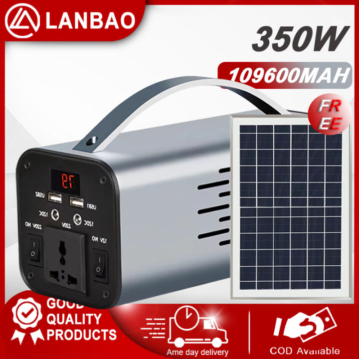 Portable 109600mAh Outdoor Solar Generator 350W Fast Charge Large ...
