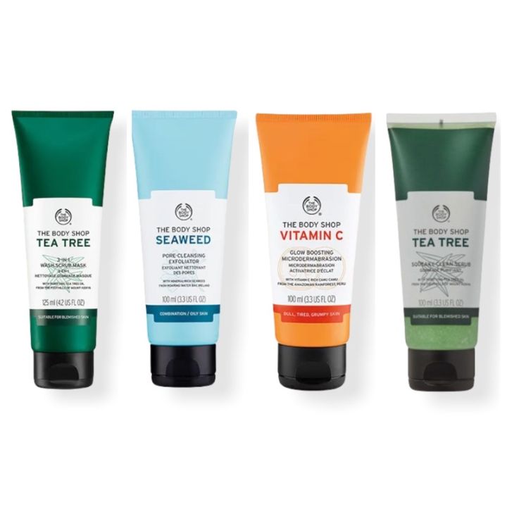 THE BODY SHOP Scrub & Exfoliators Vit C | Tea Tree | SeaWeed | Lazada