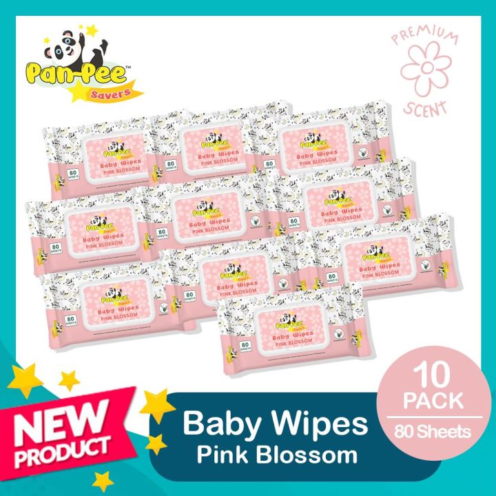 PanPee Savers Pink Blossom Scent Baby Wipes 80's Pack of 10 | Lazada PH
