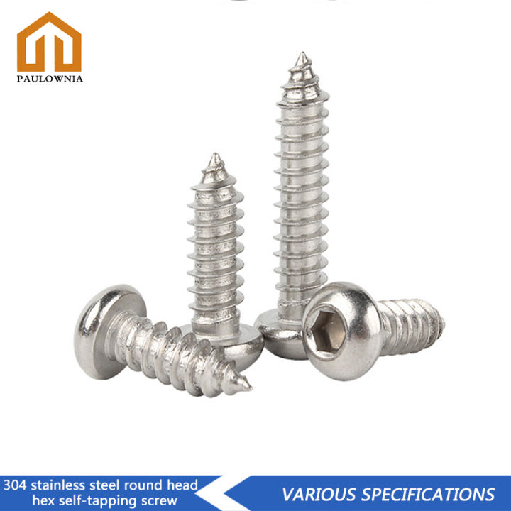 304 Stainless Steel DIY Screw Set Hex Socket Button Head M2 M2.5 M3 M4 ...
