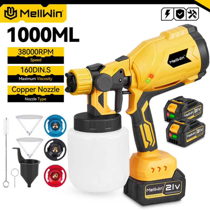 1000ML Cordless Electric Spray G un Portable HVLP Paint Sprayer Car ...