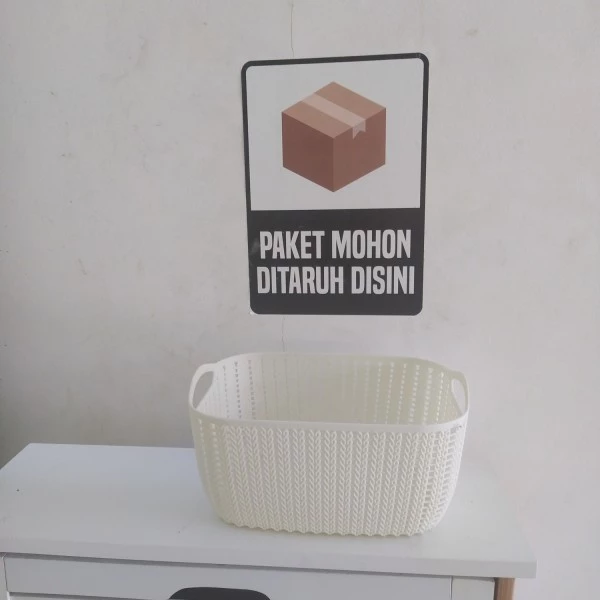 Stiker PAKET HARAP TARUH DISINI 28x20cm - Sticker Untuk Kurir Paket ...