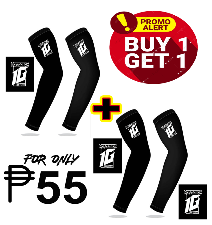 Motodeck One Garage 1G 2pcs Arm Sleeve (1pair) Black Cotton Spandex Fit ...