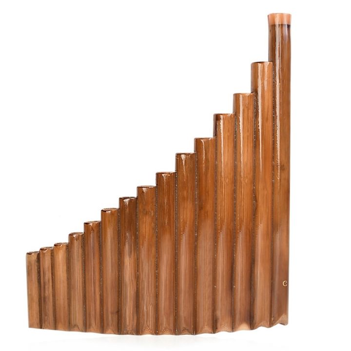 Pan Flute 15 Pipes Natural Bamboo Wind Instrument Panpipe G Key Panpipe ...