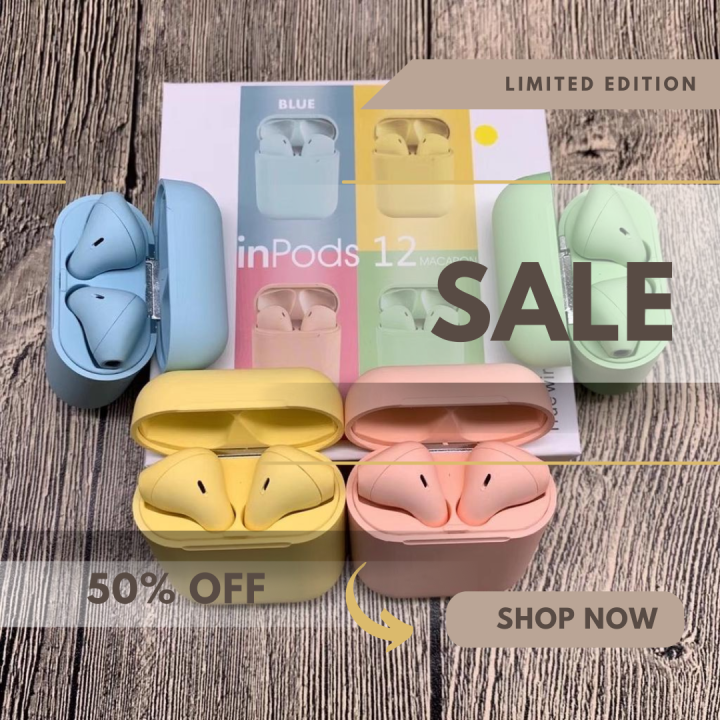 Earbuds Hifi Sound Quality Wireless Bluetooth Headset Macaron i12 Touch ...