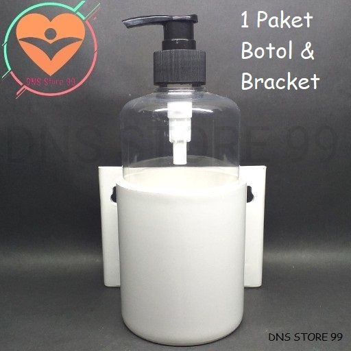 Bracket Botol Pump 500ml Bening / Botol Pump 500 ML dan Bracket Botol ...