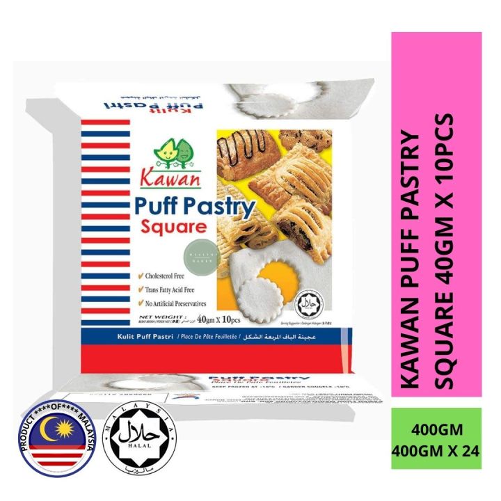 READY STOCK KAWAN PUFF PASTRY SQUARE 4'' / 40G / 10PCS / HALAL / KULIT ...