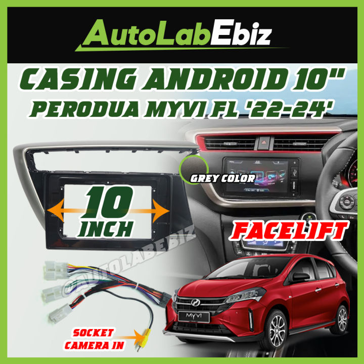 New Perodua MYVI FL Facelift 2022-2024 Android Player Casing 10"/9" inch with Socket Power ...